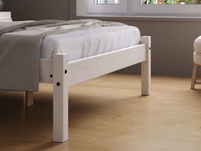 Birlea Rio 4ft6 Double White Washed Pine Wooden Bed Frame by Birlea