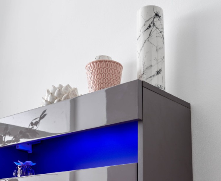 Grey gloss shoe storage store